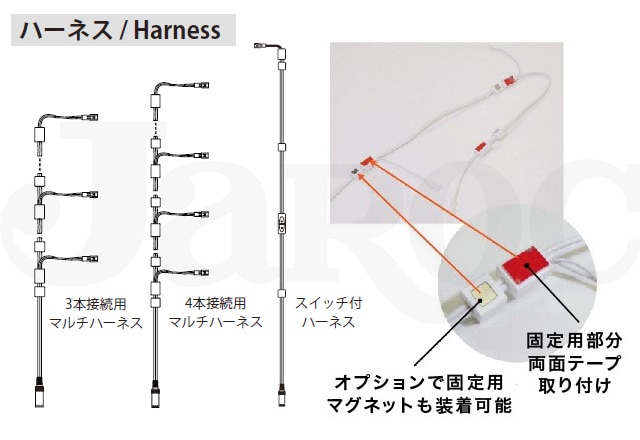Nico Light(ニコライト)|株式会社ジャロック|製品情報|マグネット式led照明。組立パイプにワンタッチ取付
