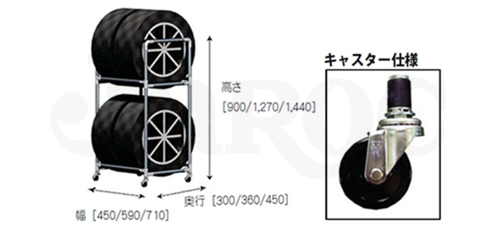 パイプタイヤラック|株式会社ジャロック|製品情報|組立パイプ&ジョイントを用い簡単に作成可能なタイヤラック。ガレージの空きスペースにスッキリ収納!