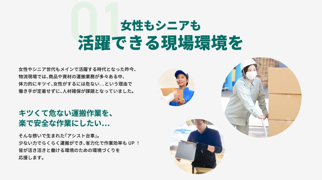 【重量物や坂道運搬に】アシスト台車 |製品情報|株式会社ジャロック|組立パイプで組み立てた台車に装着するだけで、走行をアシストする台車電動