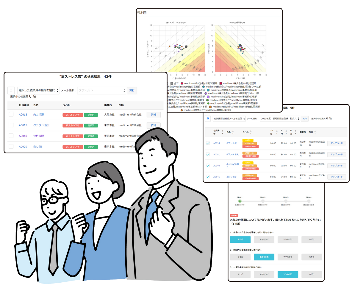 産業医面談をラクラク運用！健康管理システム【mediment】