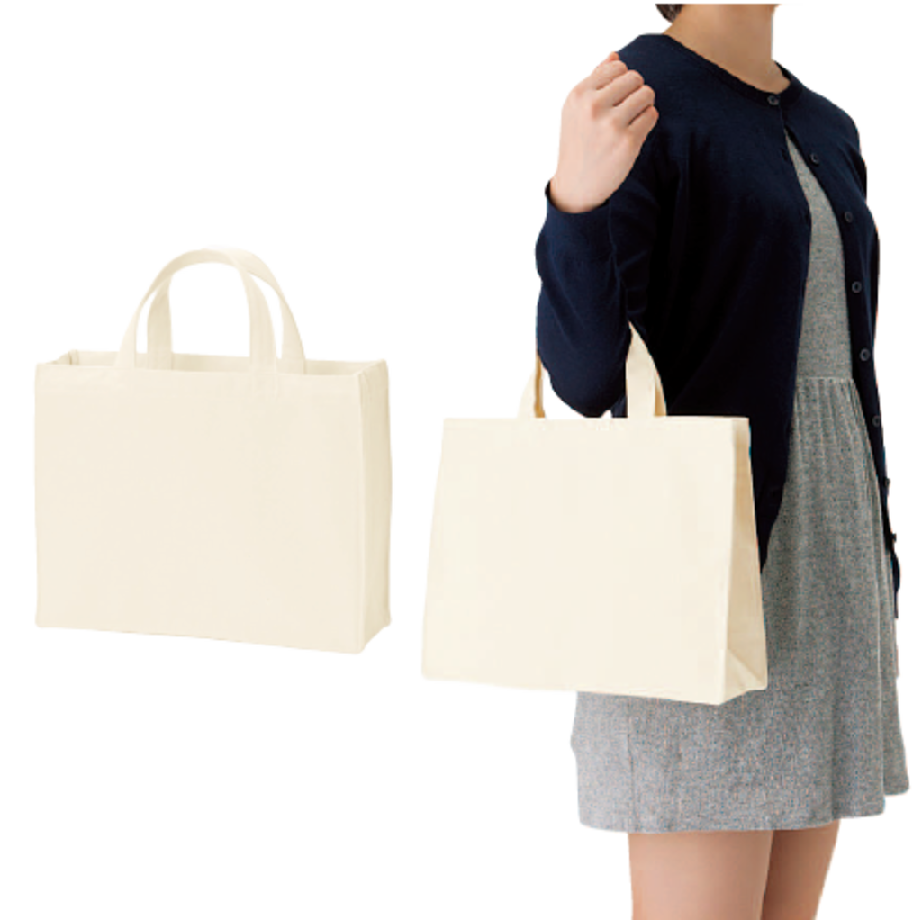 キャンバスカレッジトート（M）ワイド ナチュラル（TR-0180-028）